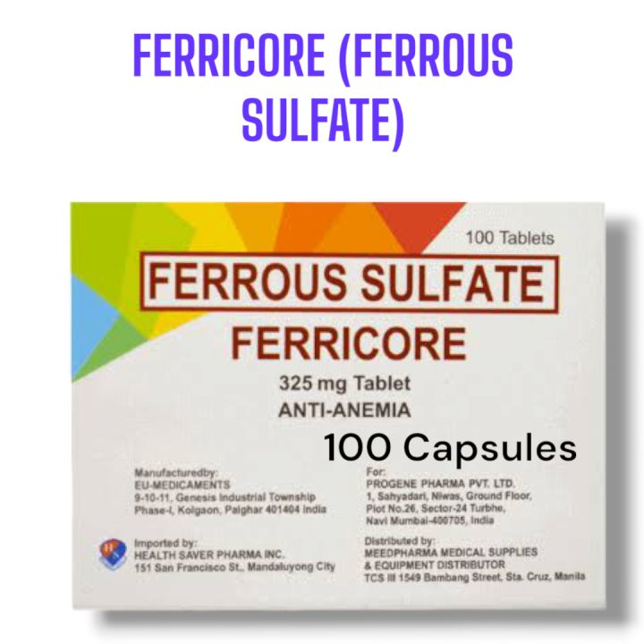 FERRICORE || FERRIC0RE SULFAT3 100tablets | Lazada PH