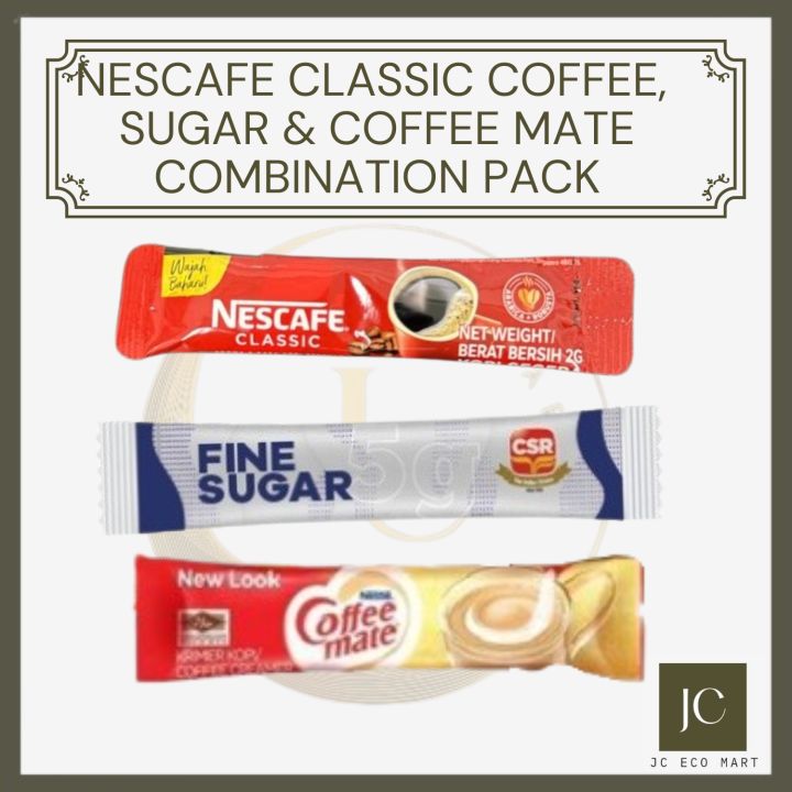 Pek Gabungan Nescafe Classic (Sachet) / Stik Gula / Nestle Coffee Mate ...