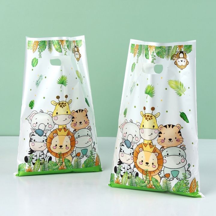 10pcs Loot Bags plastic bags snack bag treat bags jungle safari theme ...