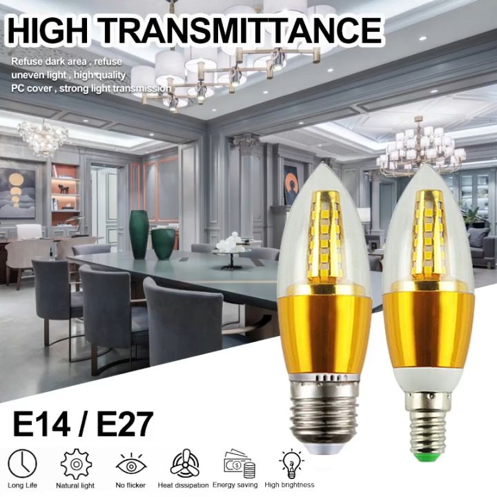 Light Bulb Household Energy-Saving Bulb Chandelier Light 220V E14 E27 5W LED Light Bulb Candle ...
