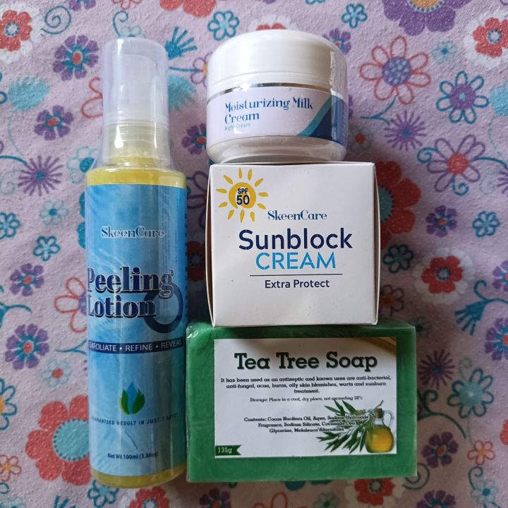 4in1 Skeen Care Peeling Lotion 100ml+Skeen Care Sunblock Cream 10g ...