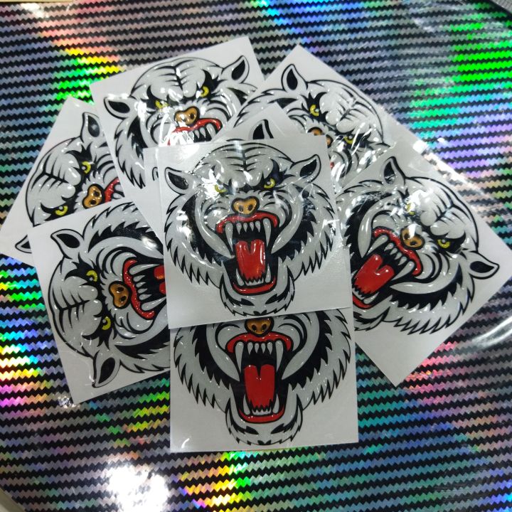 stiker harimau stiker timbul emblem harimau putih emblem kepala harimau ...