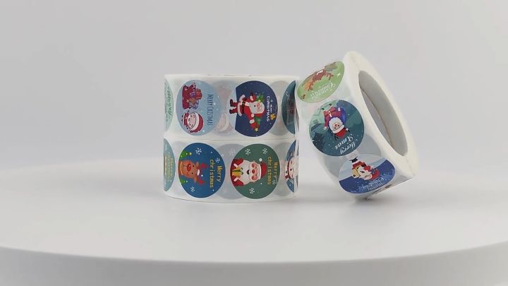 Sticker Roll Karakter Lucu 500 pcs 2.5 cm Sticker Thank You Bulat Label ...