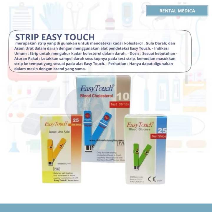 Easy Touch Strip Test - Paket Bundling - Easytouch Cholesterol, Gula ...