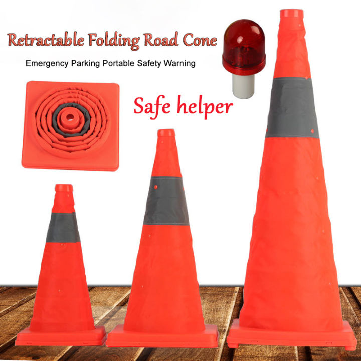 45cm/60cm Flexible Collapsible Foldable Road Cone Orange Reflective ...