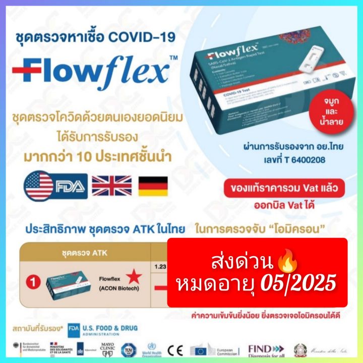 [10 test] 🎉Flowflex 2in1🔥ส่งด่วน ชุดตรวจ ได้ทั้งจมูกและน้ำลาย 👍พร้อมส่ง ...
