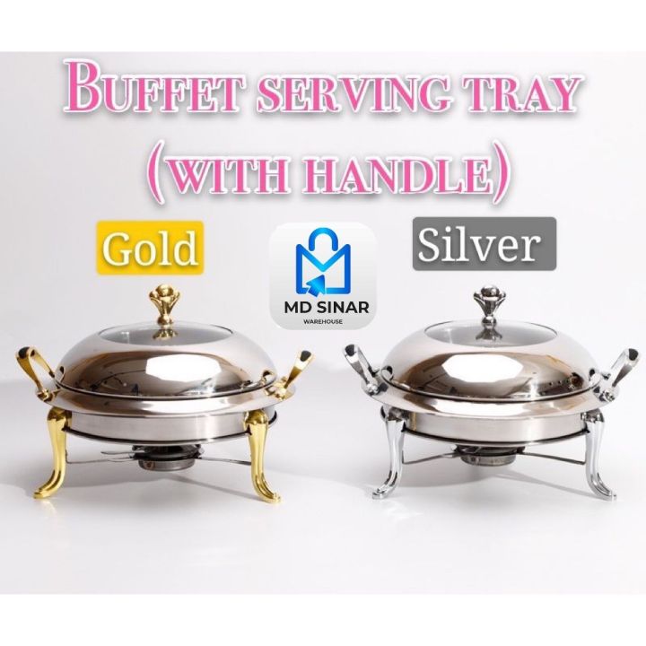 MD SINAR 28cm buffet set food tray serving tray chafing dish soup ...
