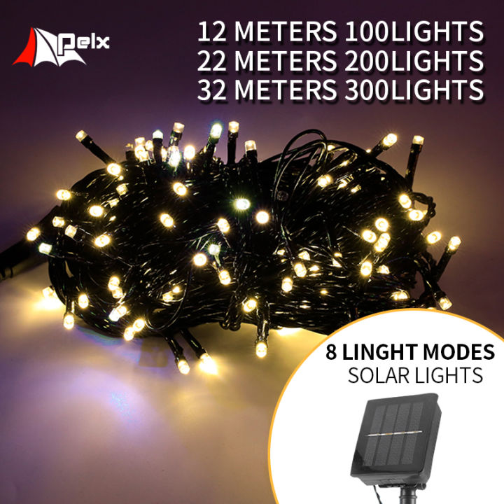 Solar 100/200/300LED 8 Lighting Modes Solar String Light Outdoor Solar ...