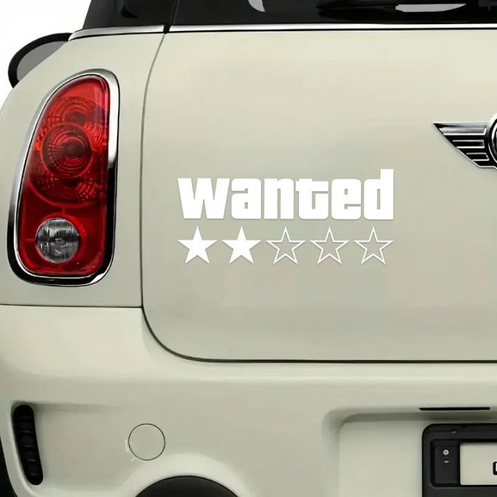 1PC Wanted Star Motorcycle Sticker Decoration DIY for Motorbike Fuel ...