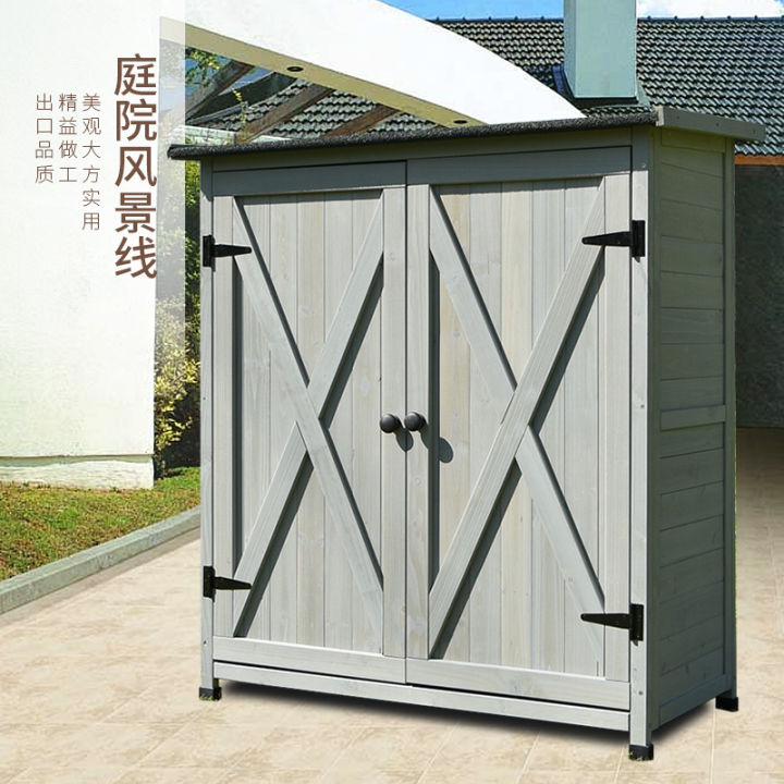 Outdoor Storage Cabinet Waterproof Storage Solid Wood Outdoor Locker ...
