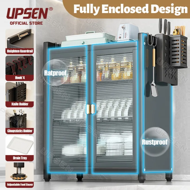 Dish Cabinet Dish Rack Drainer Kitchen Countertop Multifun Organizer ...