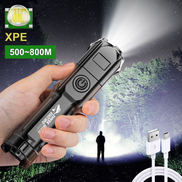High Power Rechargeable Led Flashlights 18650 Batteries Home Led Night ...