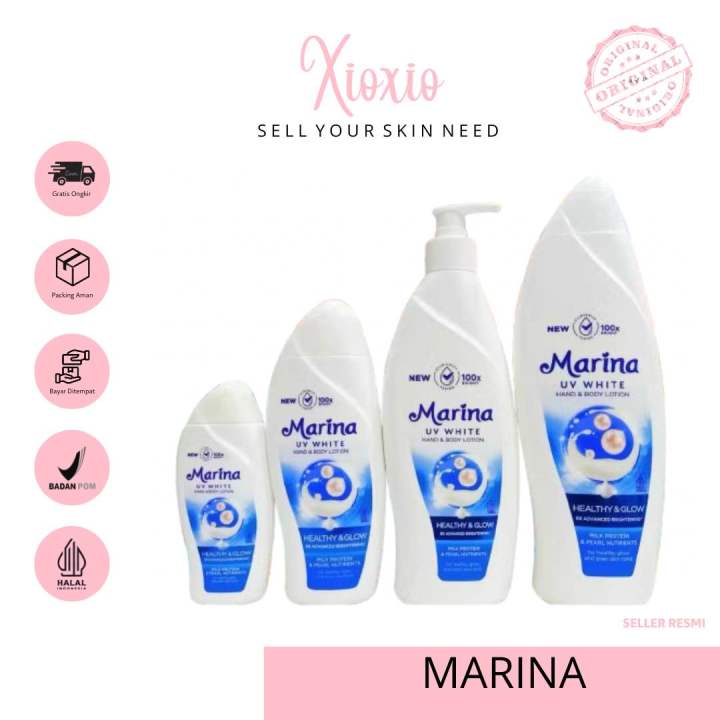 [ READY ] Marina Uv White Healthy & Glow Hand Body Lotion 350ml/Marina ...