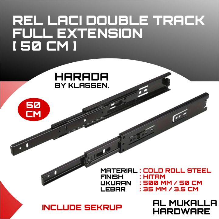 Rel Laci Double Track Full Extansion 50cm - Kuat & Tarikan Maksimal ...
