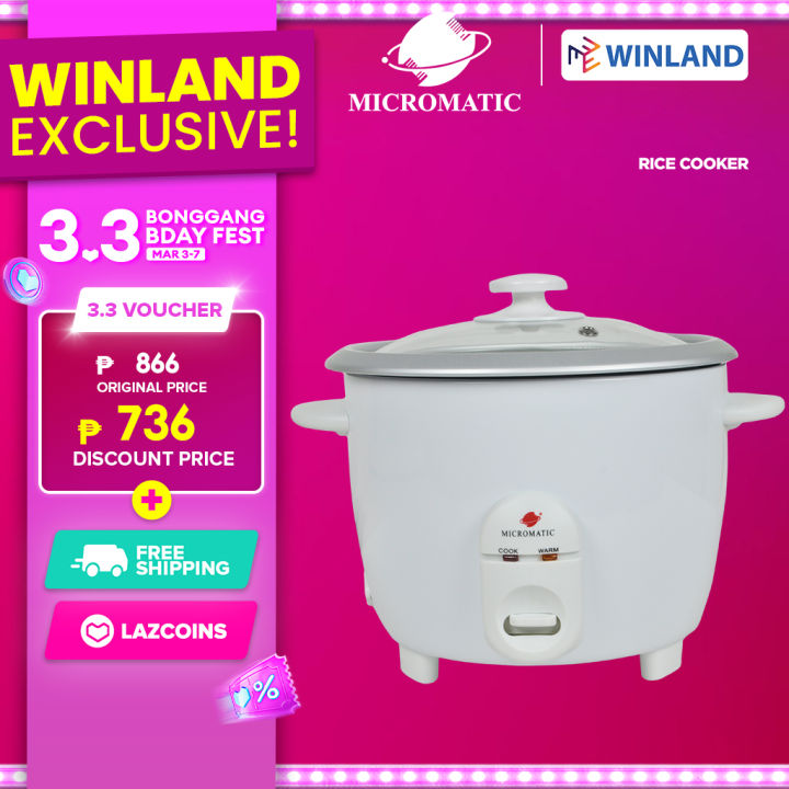 Micromatic by Winland Rice Cooker 1.5L 8 Cups Of Rice 620watts MRC-550 ...