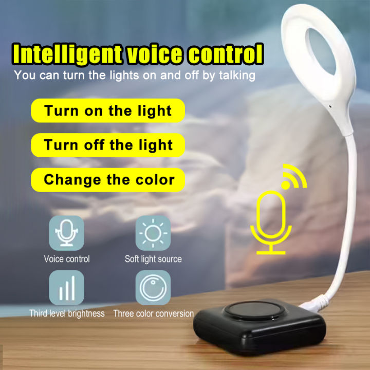 Mini USB LED Night Lamp Smart Voice Control Light Voice Light Desk Lamp ...