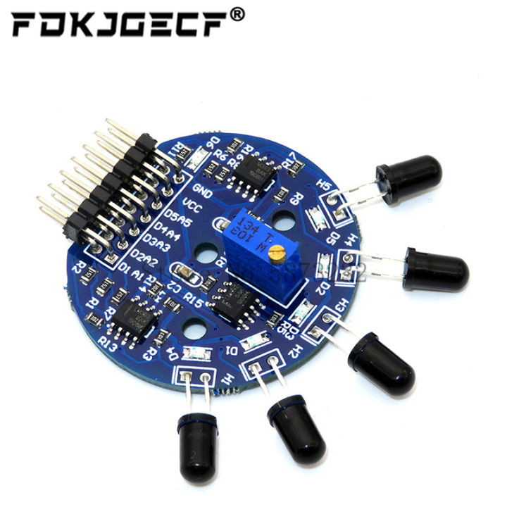 5 Way Flame Sensor Module Digital Analog Signal Dual Output Fire Detection Sensor Module for ...