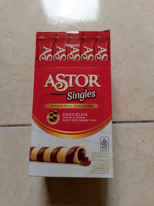 ASTOR SINGLES WAFER STIK COKELAT 14G X 20 BUNGKUS / ASTOR SINGLES ...