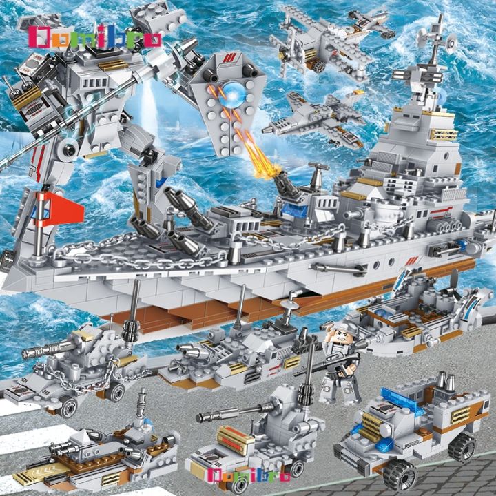 1000Pcs Navy Robot/SWAT/Engineering/Fire Truck Model Building Blocks ...