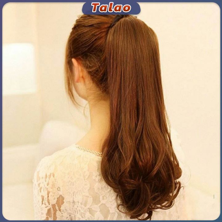 UB Long Curly Ponytail Wig Light Brown Drawstring Clip In Ponytail Hair ...