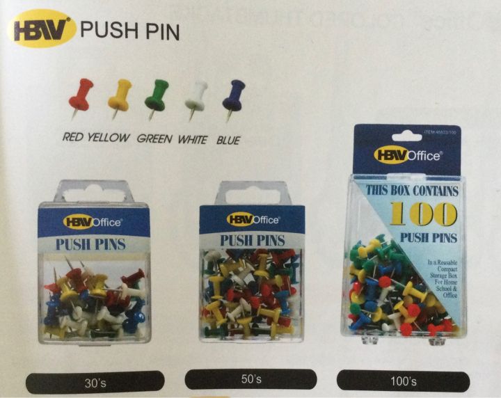 Push Pins in Plastic Case (30’s, 50’s and 100’s) HBW | Lazada PH