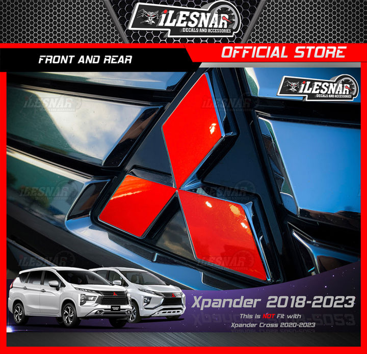 Mitsubishi Xpander 2018-2024 Front & Rear Logo Premium Red High Gloss ...