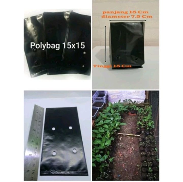 Polybag 15x15 isi 10 lembar, polybag semai benih, buah pohon bunga ...