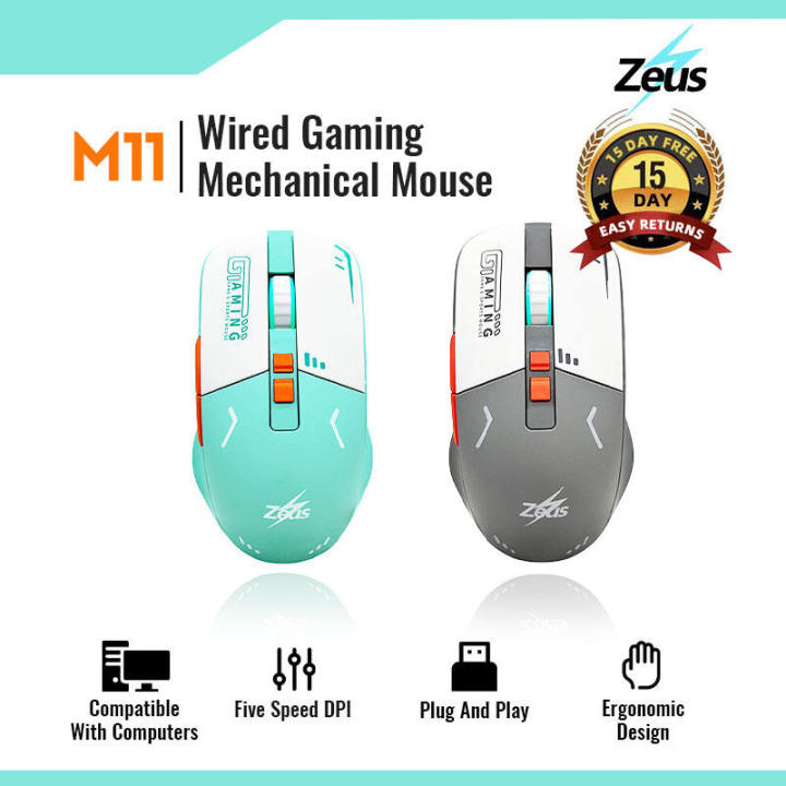 Zeus Meka Style 2.4G Wireless Mouse Rechargeable Mechanical Like Office ...