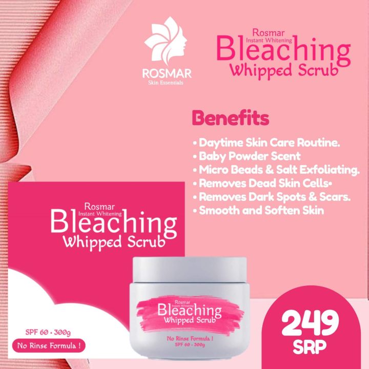 ROSMAR INSTANT WHITENING BLEACHING WHIPPED SCRUB - NO RINSE FORMULA ...