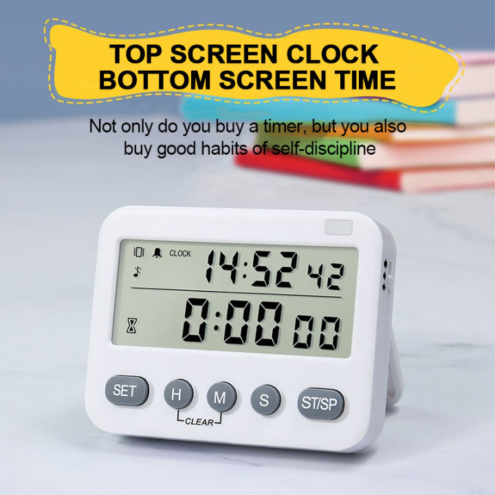 Digital Kitchen Timer Mute Dual-screen Timer Forward and backward Timer ...