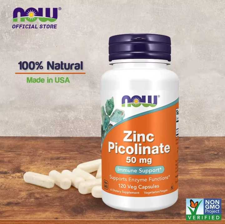 NOW ~Zinc Picolinate, 50 mg x 120 Veg Capsules | Lazada