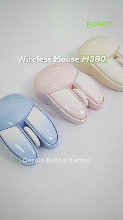 ROBOT Mouse M380 Wireless Mouse Silent Key Rabbit Kelinci Lucu Garansi ...