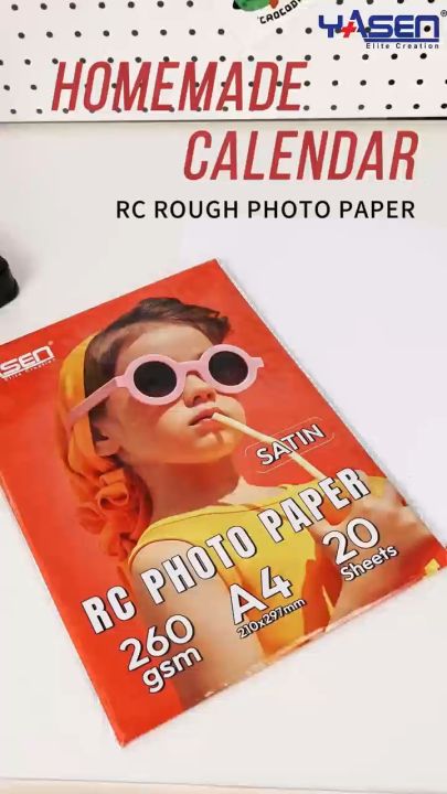Yasen RC Rough Satin Photo Paper 20Sheets, 260GSM Waterproof Inkjet ...