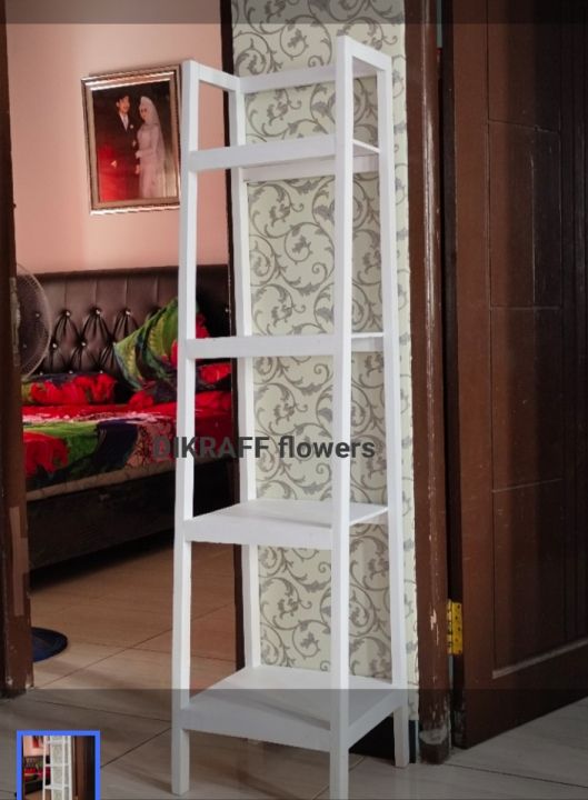 rak kayu segiempat 4 susun tinggi 150cm,rakit sendiri | Lazada Indonesia