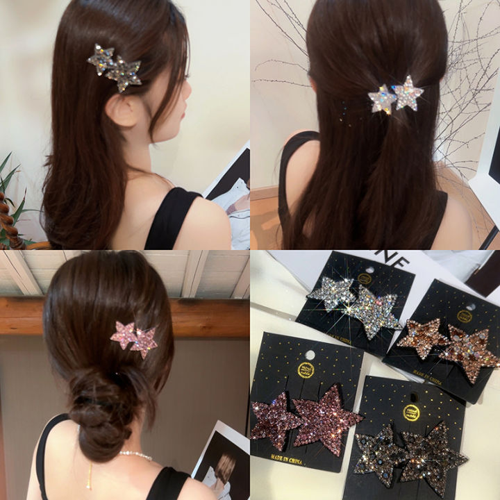 Vintage Star Rhinestone Hair Clip For Women Hairpins Fashion Shiny ...