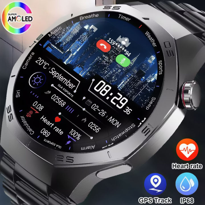 2025 New For Android ios Smart Watch Men HD AMOLED Screen GPS Motion ...