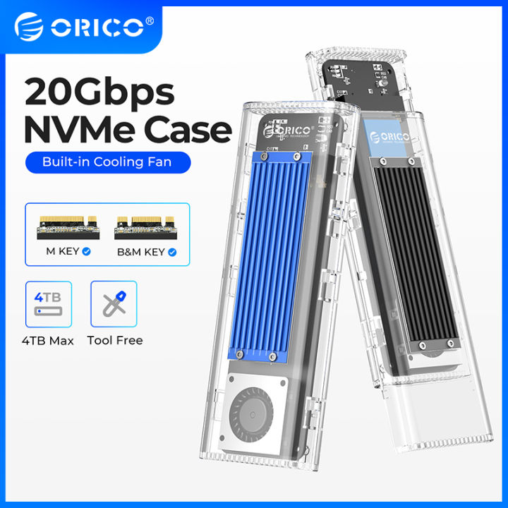 ORICO M2 SSD Case NVME SSD Enclosure Tool Free 20Gbps 2 in 1 Type C To ...