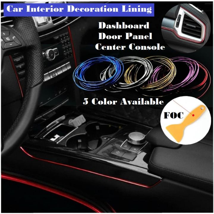 3M Car Interior Decoration Car Lining Strip Dashboard Lining Car Chrome ...