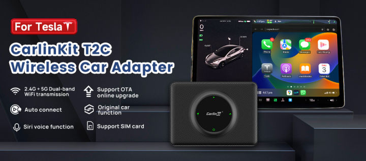 CarlinKit Tesla Model S Model Y Model X Model 3 Wireless CarPlay ...