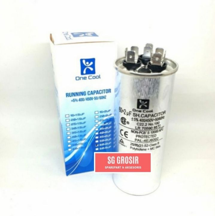 Kapasitor AC 60+2 uf 3 soket / running Capasitor AC | Lazada Indonesia