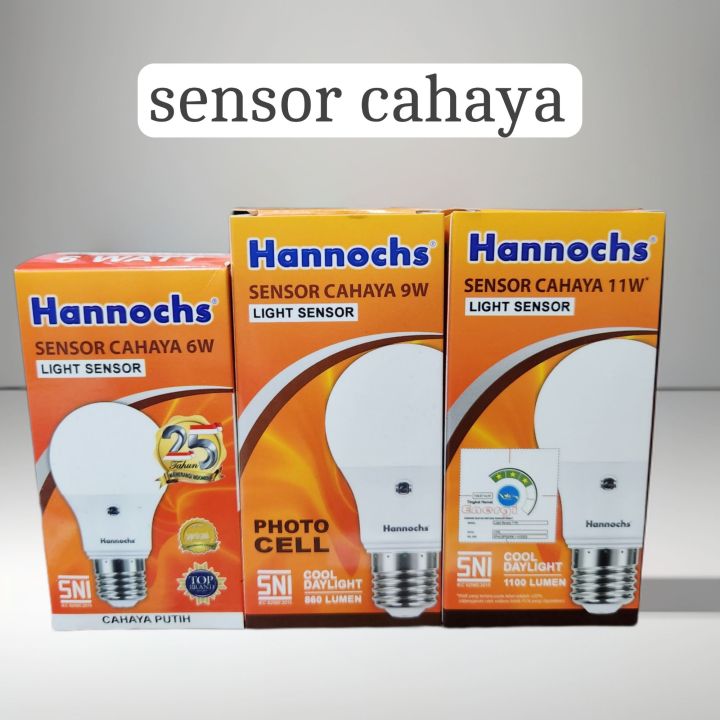 lampu LED sensor cahaya HANNOCHS lampu otomatis menyala saat gelap ...