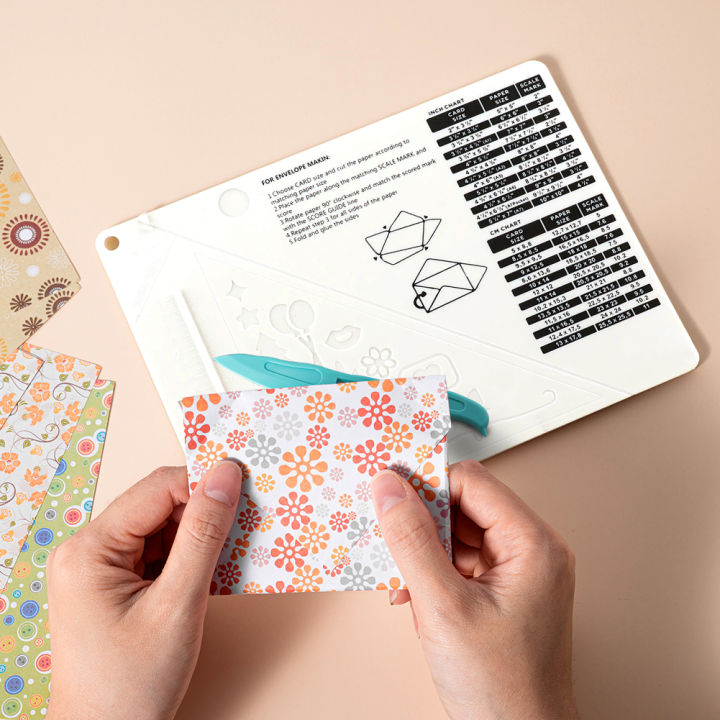 1-5PCS Creative Envelope Maker with Measuring Grid Scoring Board ...