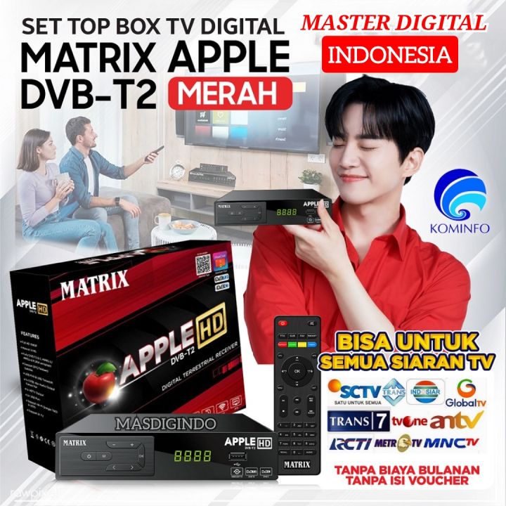 Set Top Box Matrix Apple Merah HD STB Evercoss Komodo TV Digital STB ...