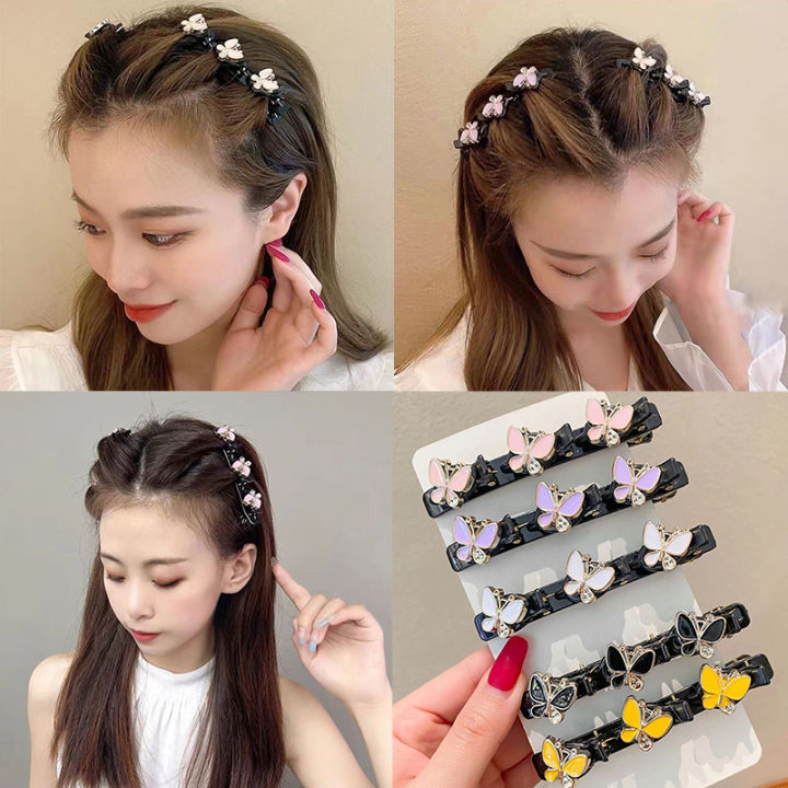 Butterfly Braided Hair clip for women Korean Style temperament Side ...