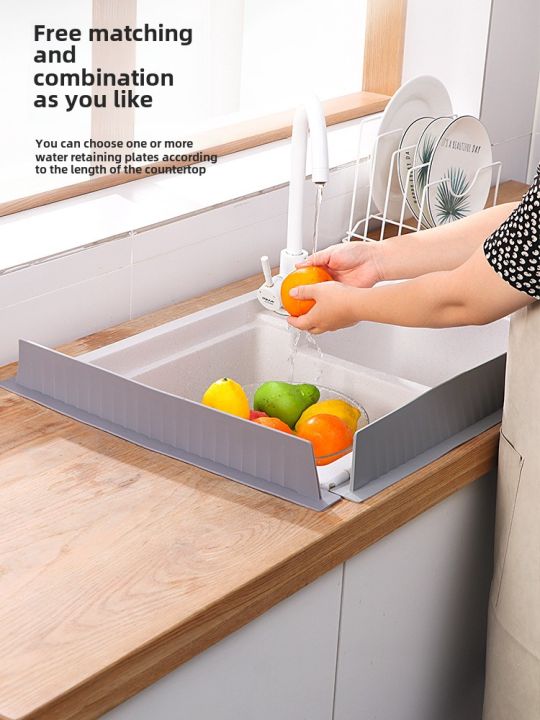 Korean Style Silicone Water Barrier Kitchen Sink Countertop Splash ...