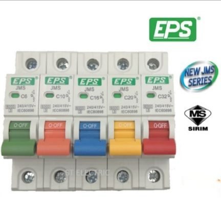 EPS JMS 1Pole 6kA mcb 6A 10A 16A 20A 32A miniature circuit breaker | Lazada