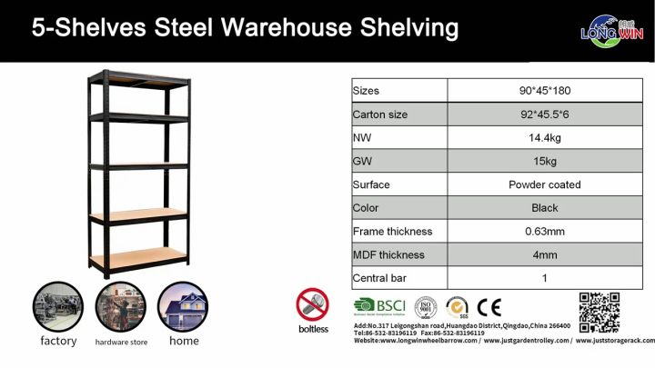 Adjustable 4/5 Tier Metal Boltless Rack Rak Besi Home kitchen Store ...