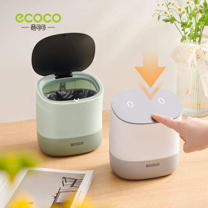 Ecoco Desktop Trash Can Mini Cute Home Living Room Bedroom Office Table ...