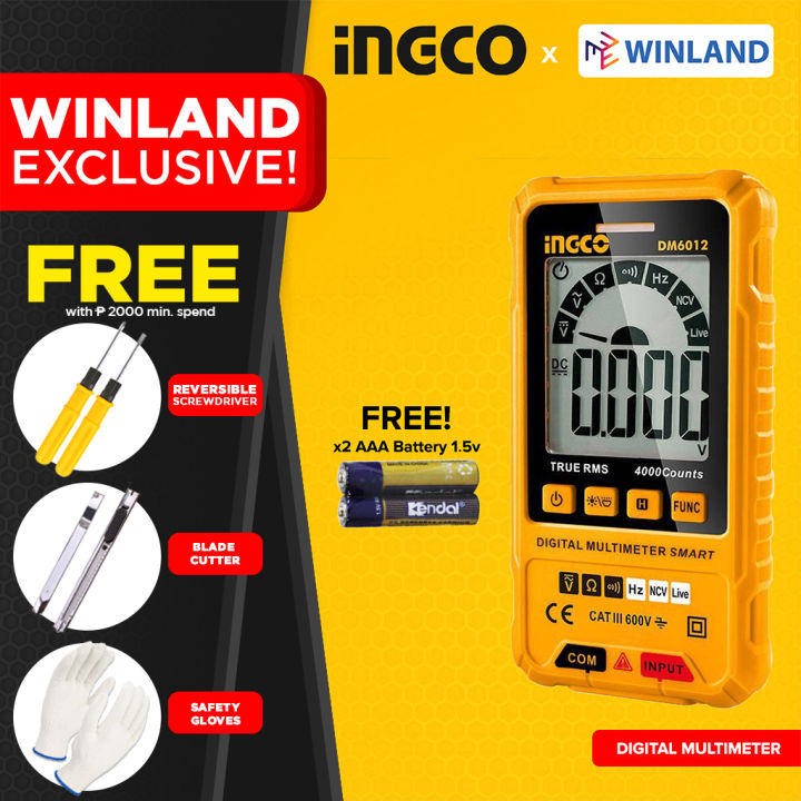 Ingco by Winland Smart Digital Multimeter Tester DM6012 ING-PT | Lazada PH