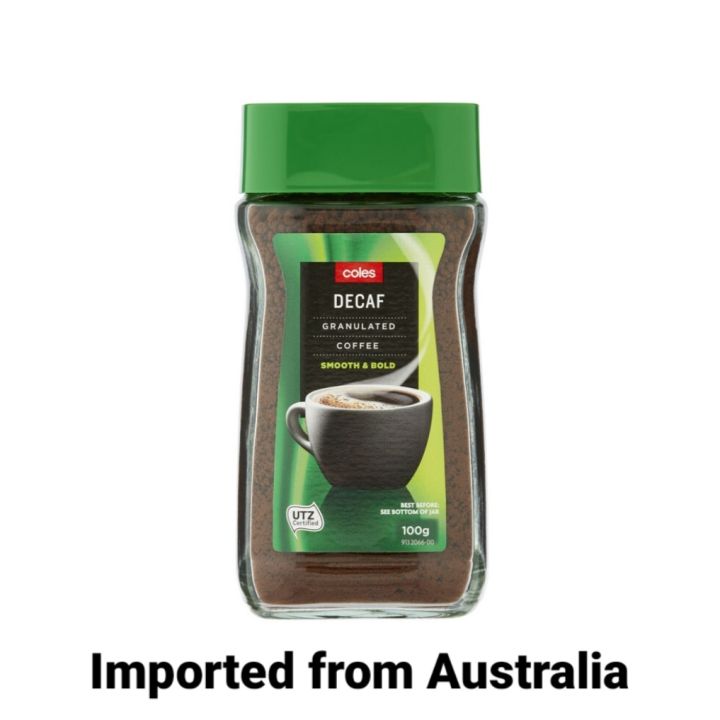 Coles Decaffeinated Instant Coffee 100g. UTZ certified. Made in Germany ...
